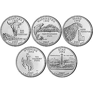2007 D BU Statehood Quarters - 5 Coin Set Uncirculated