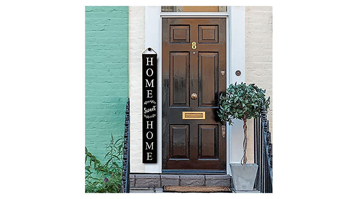 5ft Wooden Outdoor Welcome Sign - Dual-Sided Decor