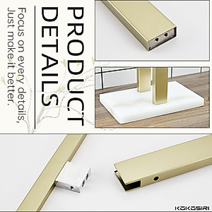 KOKOSIRI Hand Towel Bars Standing Towel Rack with Marble Base for Bathroom Kitchen Vanity Countertop, Gold Stainless Steel 15.7'' Height THS0001-SM-BG