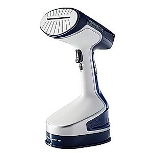 Rowenta DR8120 X-Cel Powerful Handheld Garment and Fabric Steamer Stainless Steel Heated Soleplate with 2 Steam Options, 1600-Watts, White/Blue