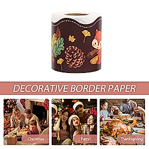 Fall Bulletin Board Borders Sticker Autumn Bulletin Trim Borders for Black Board Chalkboard Whiteboard Trim Thanksgiving Fox Borders Stickers for Classroom Office