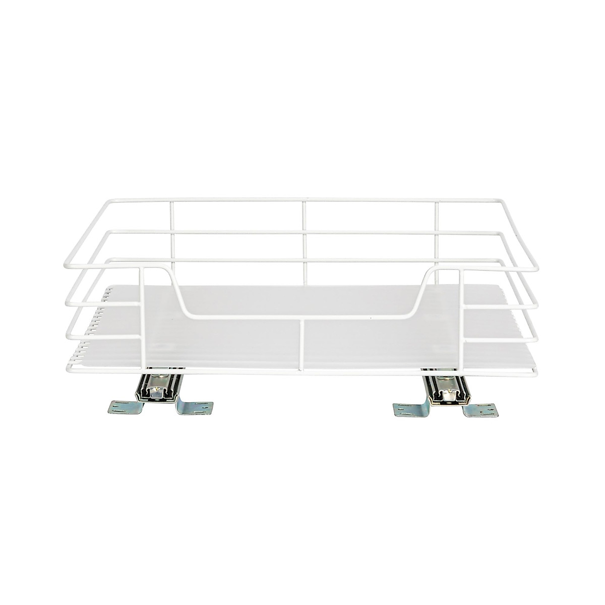 Household Essentials 1516-1 Glidez Undersink Sliding Organizer | Pull Out Cabinet Shelf | White | 15-Inch