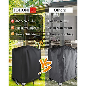 Grill Cover for Ninja Woodfire Outdoor Grill and Stand, Waterproof BBQ Barbecue Cover for Ninja OG701 OG751 Grill Smoker and Stand, Heavy-Duty 600D Oxford Fabric, 40"x24"x33", 𝐂𝐨𝐯𝐞𝐫 𝐎𝐧𝐥𝐲
