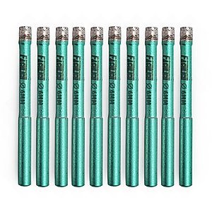 FACHLICH Diamond Core Drill Bits - 1/4" Granite Drill Bits 10pcs 6mm Porcelain Drill Bits Wet Drilling for Marble Granite Artificial Stone Ceramic Tile