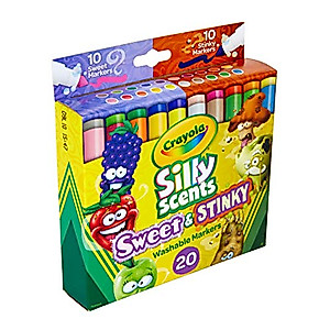 Crayola Silly Scents Sweet & Stinky Scented Markers, 20Count, Washable Markers, Gift for Kids, Age 3, 4, 5, 6
