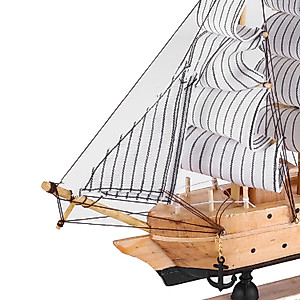 Wooden Sailboat Model Decor Miniature Sailing Boat Ship Model Home Decoration Rustic Mini Antique Sailboat Ornament Crafts Handcrafted Nautical Ocean Theme Sailing Boat for Home Office Tabletop