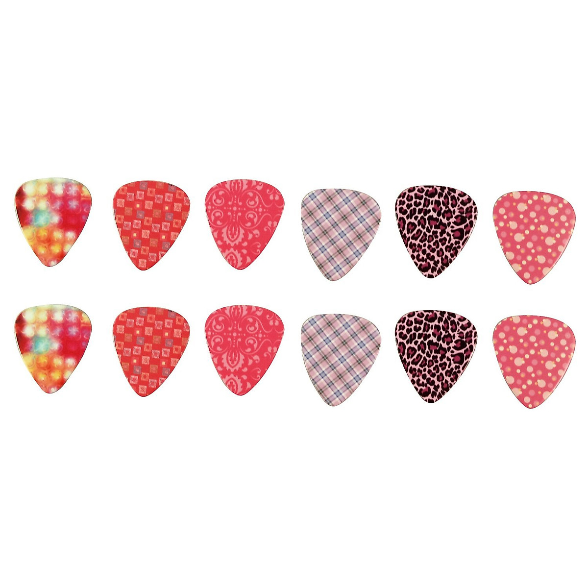 Guitar Picks for Girls - Medium Celluloid Assorted Variety 12-Pack Collection - Pretty Unique Designs Cool Pink Leopard - Best Gifts for Princess, Kids, Teens, Women, Ladies, Female Guitar Players