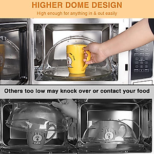 Flippable Microwave Cover for Food, Dish, Higher Microwave Plate Cover for Heating, Stay-Inside Splatter Guard for Microwave Oven, Innovative Lid