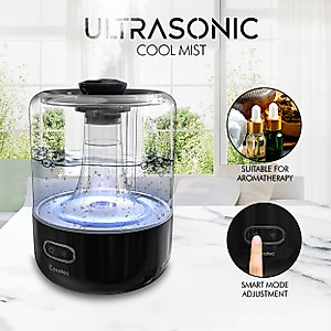 Casatec cool mist humidifier - 2 in 1 humidifier and diffuser (Black)