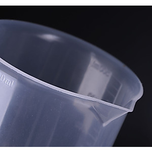 Shapenty 5 Sizes 50ml / 100ml /250ml /500ml /1000ml Capacity Clear Plastic Graduated Measuring Beaker Set Liquid Cup Container, 5PCS