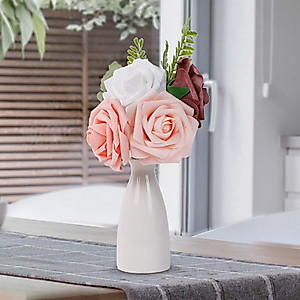 LIVILAN Dusty Rose Flowers Artificial Flowers Fake Roses Bulk Artificial Pink Flowers for Decoration Cakes Wedding Bouquets Party Table Centerpieces Floral Arrangements Home Decor Ornaments