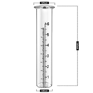 qzmaikoo 6 inch Rain Gauge Replacement Tube Glass for Yard Garden Outdoor,Glass Rain Gauge Replacement Tube Best Rated,2 Packs