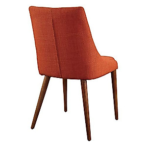 OSP Home Furnishings Palmer Mid-Century Modern Dining Accent Chair 2-Pack, Tangerine