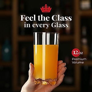 Vivocci Unbreakable Tritan Plastic Water Drinking Glasses Set of 6 - Ideal for Juice Beverages & Cocktails - Shatterproof Glassware - Highball Tall Clear Cup Tumblers - Dishwasher Safe Drinkware 12 oz