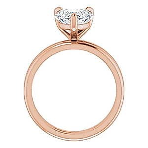 Solid Gold Engagement Ring Set for Women, Handmade 2.5 Carats Heart Cut Moissanite Solitaire Ring Set Diamond Wedding Bridal Ring Anniversary Propose Gifts Her, 10K/14K/18K, 925 Silver