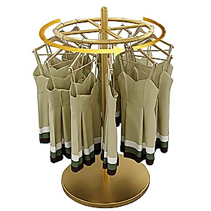 SLVUAFRN Floor-Standing Rotating Clothing Display Rack, Portable Retail Round Garment Rack Garment Rack, Hanging Apparels Shelf for Bedrooms Boutiques Commercial Gift Shop Laundry Room