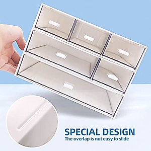 Desk Organizer with 6 Drawers, Desk Storage Box Office Drawer Organizer Desk Organization and Storage Pen Storage Plastic Makeup Storage Suitable for Office, School, Home