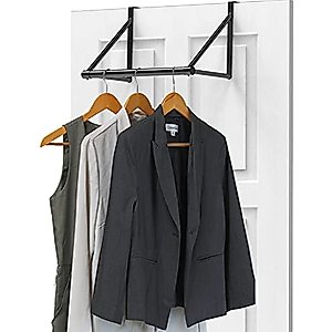 Simple Houseware Over The Door Clothes Hanging Rod, Black