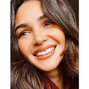 16G Horseshoe Septum Nose Nostril Ring Hoop, 7 Pairs Circular Curved Barbell Externally Threaded, 14K Gold Plated Surgical Steel Small Body Piercing Jewelry Set for Lip Daith Tragus Helix Cartilage Rook Multiple Piercing Smiley ( Ball, 6MM - 14MM)