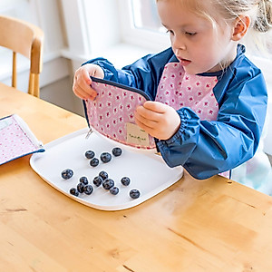 green sprouts Easy-wear Long Sleeve Bib | Waterproof Protection | Flipped Pocket, Soft Material, Easy Clean Smock