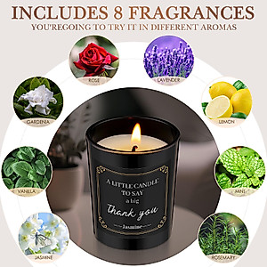 MTLEE 8 Pcs Employee Teacher Appreciation Gifts Scented Candles Gift Set Inspirational Soy Wax Jar Candle for Employee Teachers Presents Thank You Gift for Coworker Women Men, 8 Fragrances (Thank You)