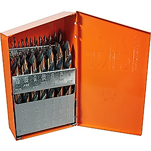 KnKut 29 Piece Mechanics Length Step Point Drill Bit Set 1/16"-1/2" by 64ths