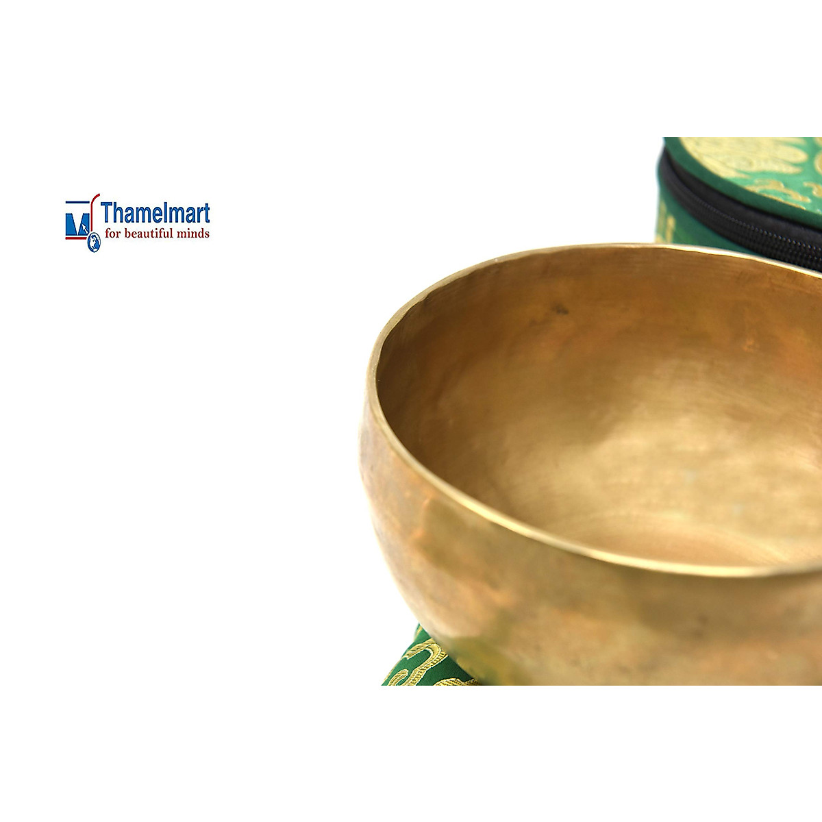 5.5" Superb Crown Chakra Tibetan Singing Bowl for Meditation, Sound Healing, Yoga & Sound Therapy. Made of 7 metals. Cushion Suede Leather Wooden Mallet, Box & Tingsha Included ~Nepal by Thamelmart.