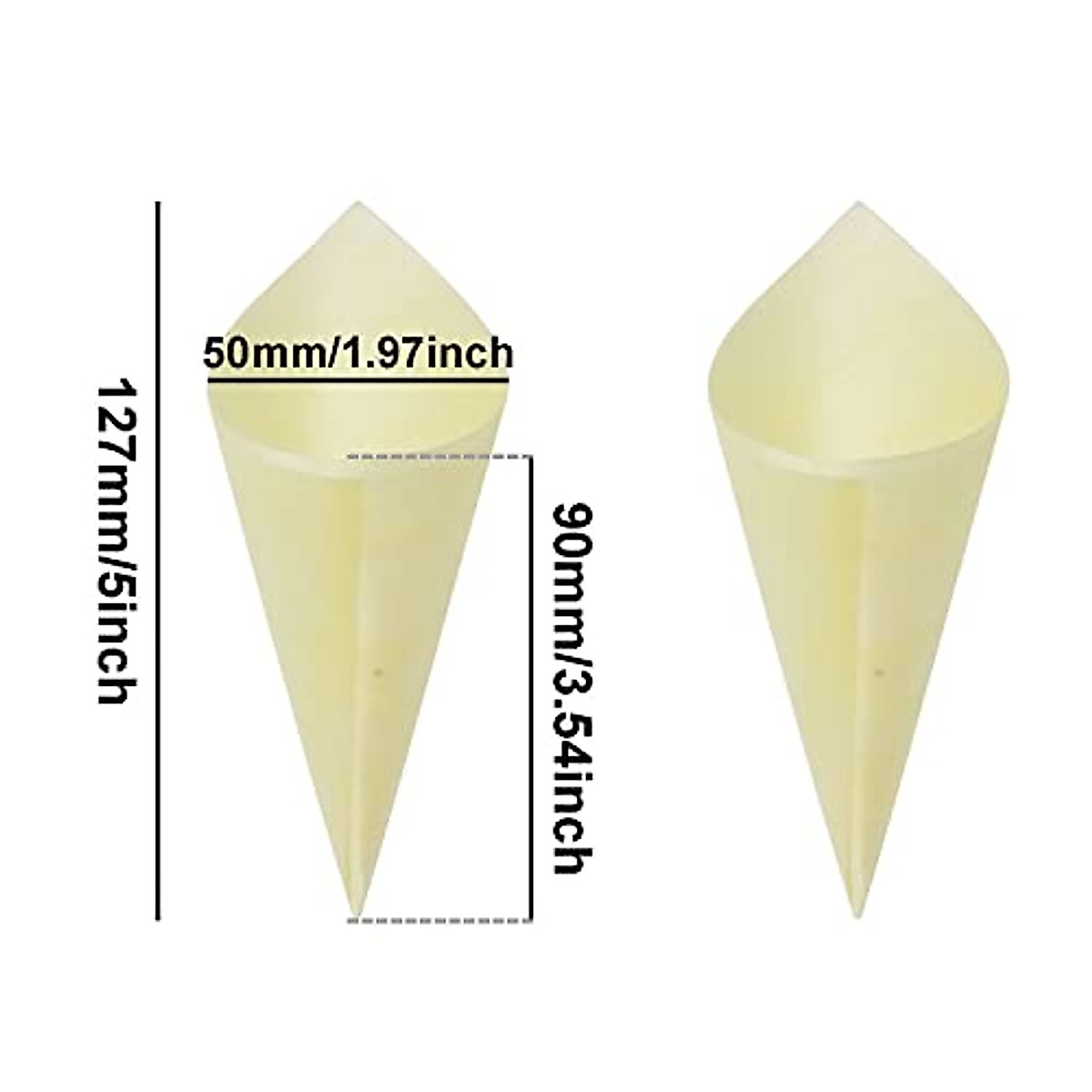 HONBAY 50PCS Disposable Wooden Food Cones Wood Tasting and Serving ...