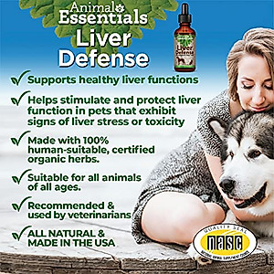 Animal Essentials Liver Defense Liver Support for Dogs & Cats, 1 fl oz - Made in USA, Dandelion & Milk Thistle