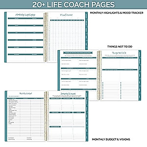 bloom daily planners All in One Ultimate Monthly & Weekly Undated Calendar Planner, Notebook, Sketch Book, Grid Pages, Coloring Book and More! 9" x 11" - Interchangeable Cover
