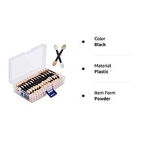 Cuttte 120PCS Disposable Dual Sides Eye Shadow Sponge Applicators with Container, 2.44' Length Eyeshadow Brushes Makeup Applicator