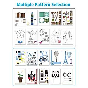 3D Pen Printing Drawing Book, Reusable Colored 40 Pattern Thick Paper Templates with Two Clear Plate, 3D Painting Graffiti Stencils for Kids DIY Gifts, Vomika (Good Time)