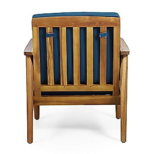 Willowbrook Outdoor Club Chair with Cushion - Acacia Wood - Teak (Set of 2)