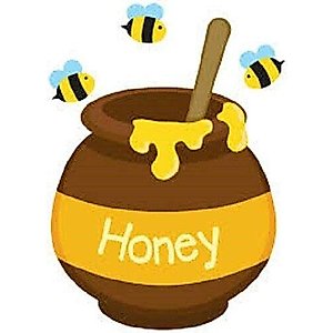 without brand Set of 48 Envelope Seals Labels Cute Honey Pot Bees 1.2" Round