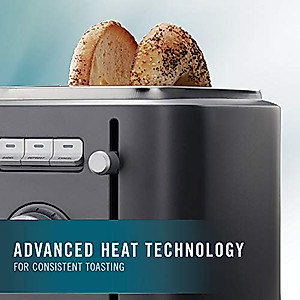 Calphalon 2-Slice Toaster, Precision Control with 6 Shade Settings and Extra Wide Slots, Stainless Steel