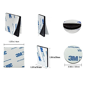 Avando Double Sided Foam Tape Strong Pad Mounting,Black Self-Adhesive Tape Include Square Round and Rectangular（60Pcs）