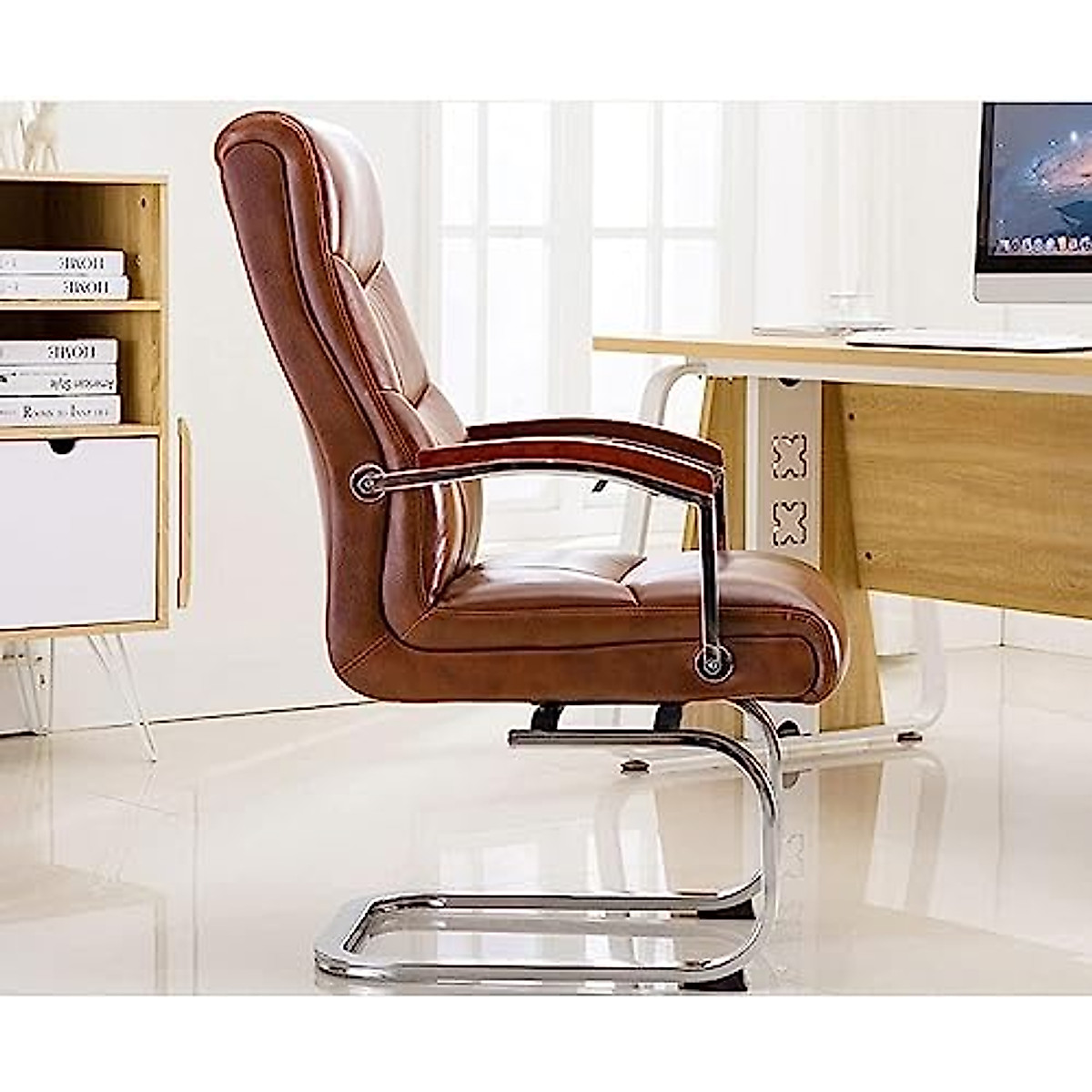 WHLONG Home Office Chairs, Ergonomic Executive Chair for Home, PU Leather High Back Computer Chair Executive Chairs(Color:A)
