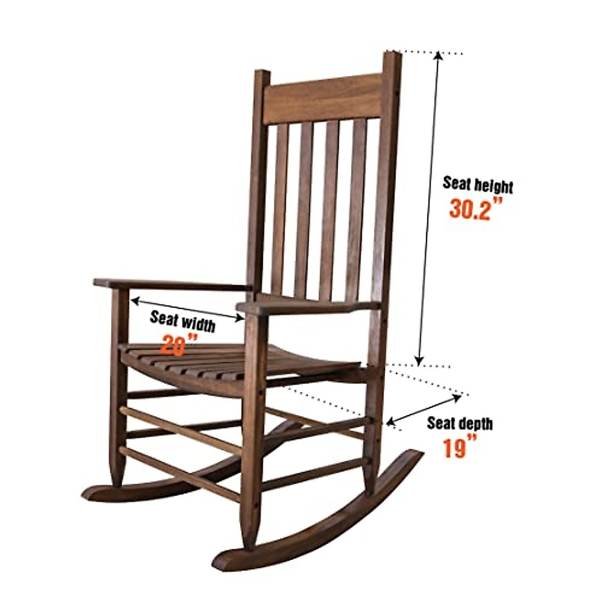 HOMESTEAD Wooden Rocking Chair, Brown