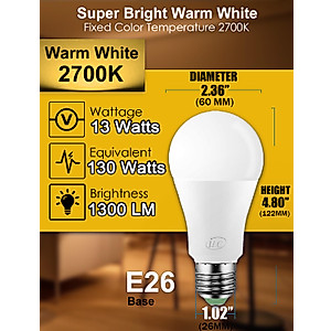 ILC Alexa Light Bulbs (130 Watt Equivalent) Smart Light Bulbs Work with Alexa Required Echo Device, 1300 Lumens, Color Changing Warm White 2700K, 13W Bright LED Bulbs (4 Pack)