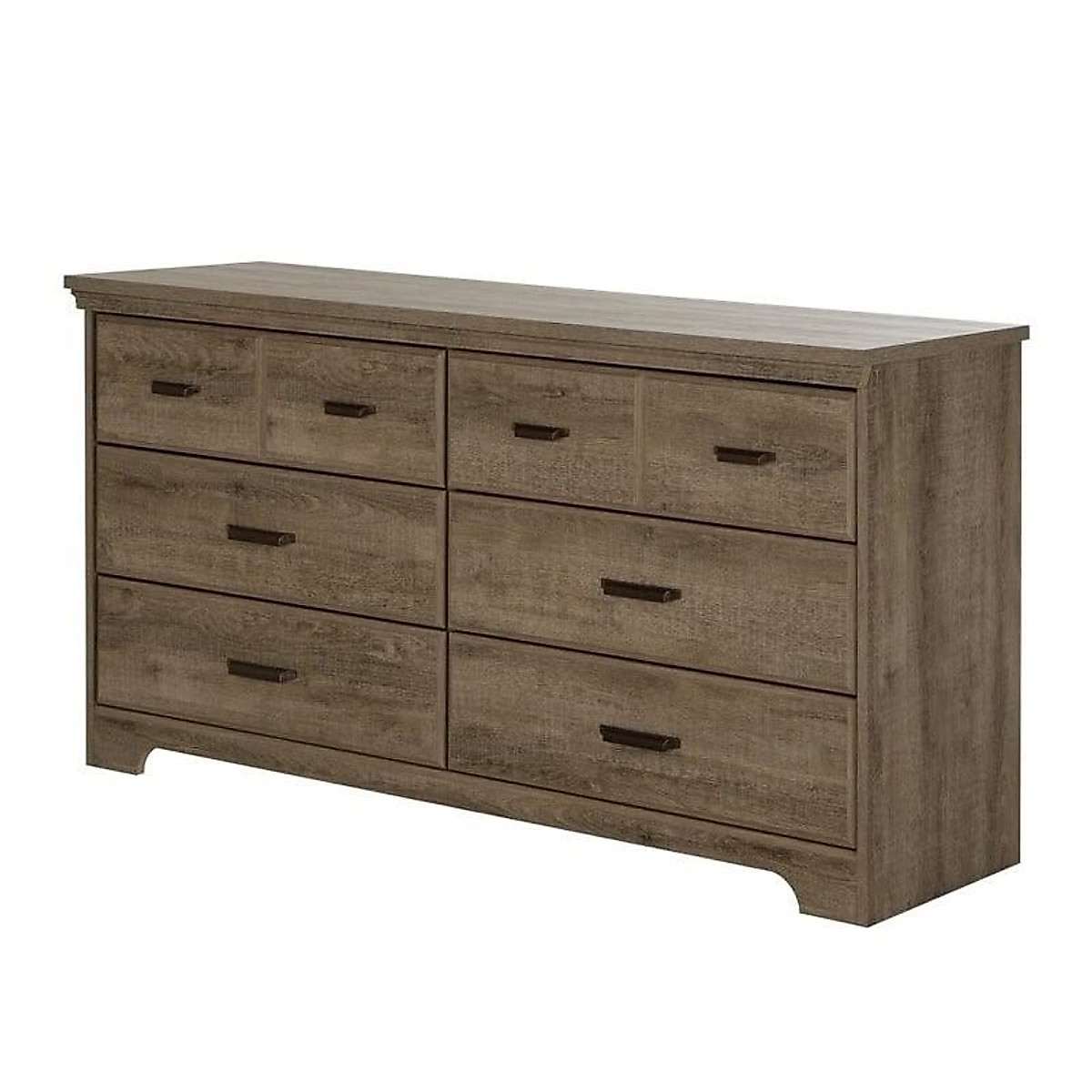 Home Square 3 Piece Modern Bedroom Furniture Set - 8 Drawer Bedroom Dresser/Small Nightstand with Drawers - Set of 2 / Distressed Grey Oak