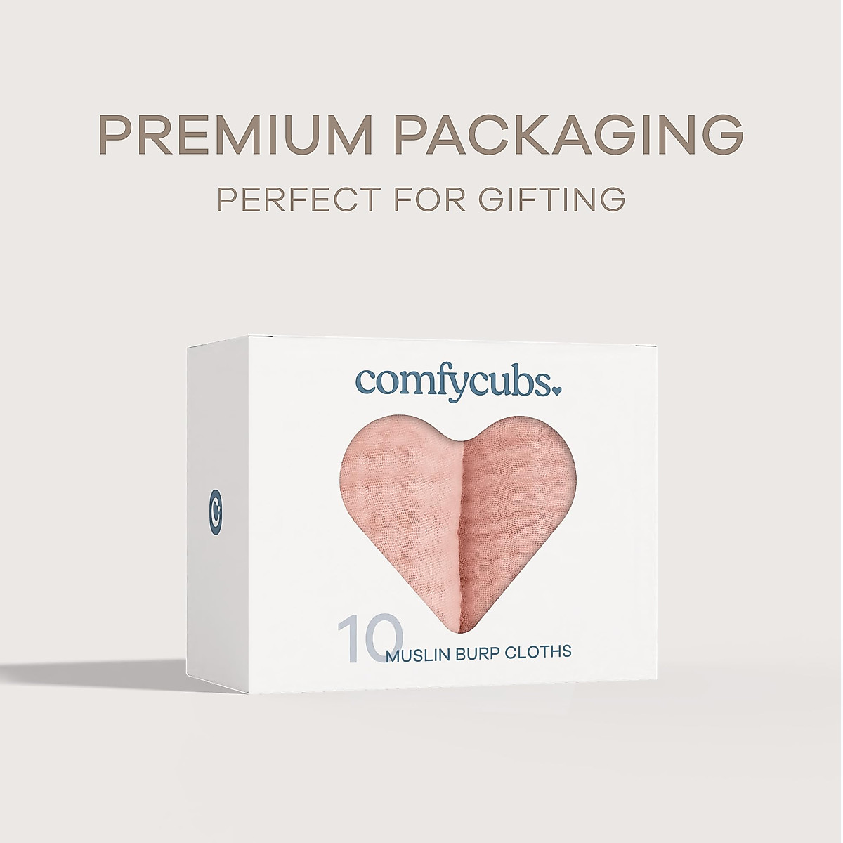 Comfy Cubs Muslin Burp Cloths 20" x 10", Pack of 10 - Large, 6-Layer, Ultra Absorbent 100% Cotton for Baby Drool and Messes - Soft, Safe & Gentle Baby Burp Cloths for Boys & Girls - Lace