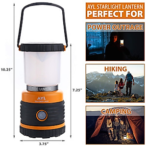AYL LED Camping Lantern, Battery Powered LED 1800LM, 4 Camping Lights Modes, Perfect Lantern Flashlight for Hurricane, Emergency Light, Storm, Power Outages, Survival Kits, Hiking, Fishing, Tent, Home