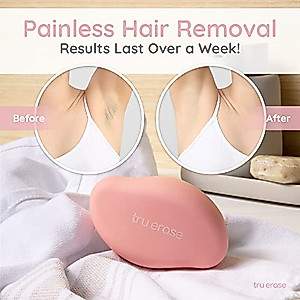 Tru Erase Crystal Hair Eraser, Painless Hair Removal Device for Women and Men, Washable & Reusable, Fast & Easy to Use on Arms, Legs, Back, Chest, Armpits, Bikini and More