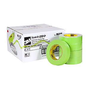 Scotch Performance Masking Tape 233+ 26338, Moisture Resistant, Flexible, Green Color, 36 mm x 55 m​​, 16/Case