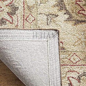 SAFAVIEH Anatolia Collection Area Rug - 8' x 10', Beige & Beige, Handmade Traditional Oriental Wool, Ideal for High Traffic Areas in Living Room, Bedroom (AN512A)