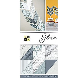Die Cuts With a View Cardstock,12x12 Premium Printed (Silver Leaf)
