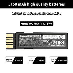 BTRY-36IAB0E-00 Replacement Battery for Zebra DS3678 DS3600 LI3678 LI3600 LS3678 LS3600 82-166537-01 Handheld Barcode Scanner