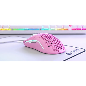Glorious Gaming Mouse - Model O Minus, 58g Ultra-Light Honeycomb Mouse, Limited Edition Matte Pink - USB Gaming Mouse
