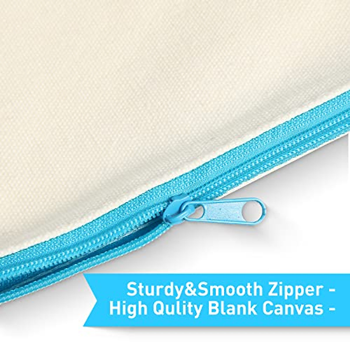 80 Pack Canvas Zipper Makeup Bags Bulk Pencil Pouches Blank DIY Craft Canvas Cosmetic Bag Pouch with Zipper for Makeup Cosmetic Toiletry Stationary Storage (Colorful Zippers)