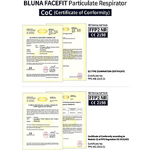 [10 Pack] :: Authentic :: BLUNA [Kids/Small] KF94 Facefit Ergonomic 3D Adjustable Strap Korean Face Mask, White [Made in Korea][Individual Package] for Small Kids Children